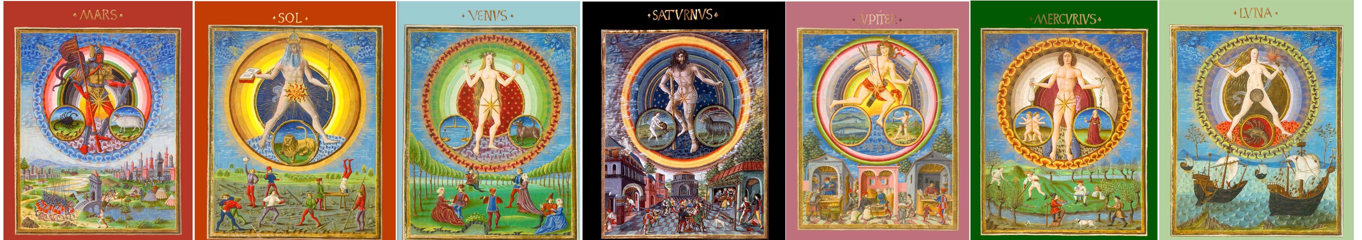 Medieval Spheres of the Cosmos - Planets from De Sphaera Mundi